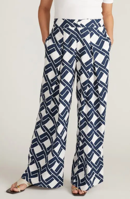 Universal Standard Marley Pleated Wide Leg Pants - Geometrica Print