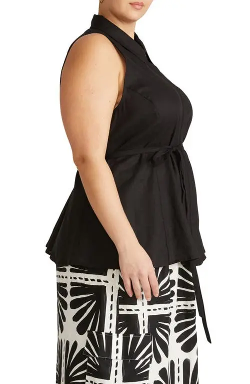 Universal Standard Linen-blend Tie-waist Top