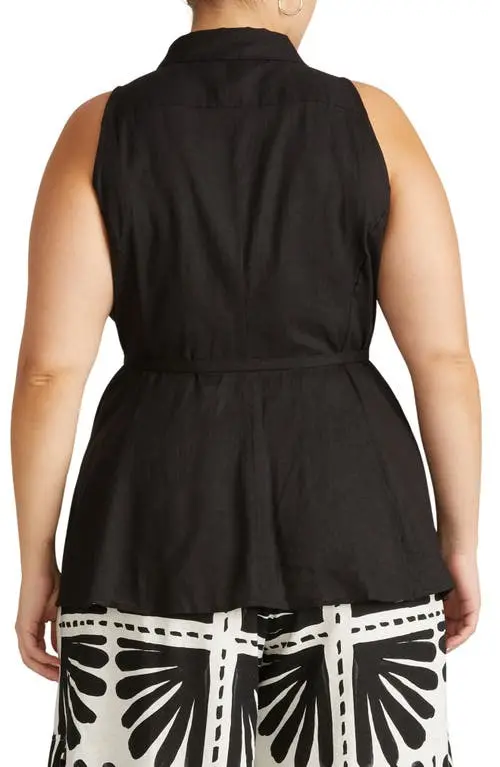 Universal Standard Linen-blend Tie-waist Top