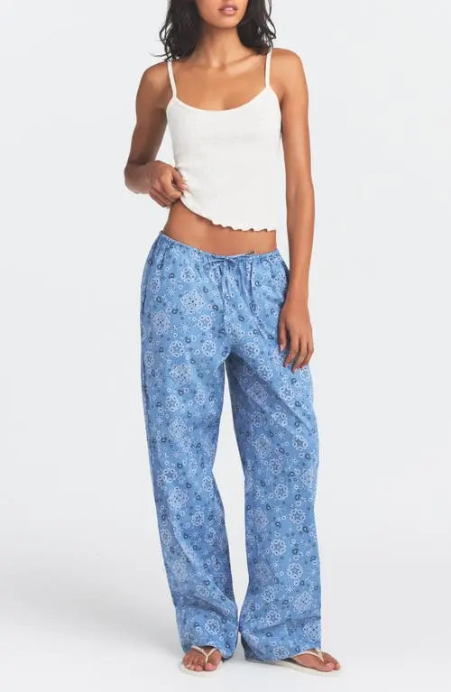 SKIMS Stretch Cotton Poplin Pajama Pants - Arctic Bandana