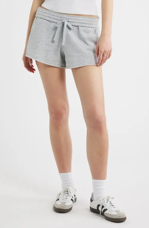 Bp. Foldover Fleece Mini Sweat Shorts - Grey Soft Heather