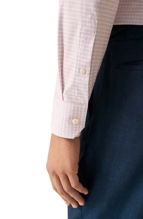 Eton Contemporary Fit Check Fine Cotton Twill Dress Shirt - Medium Orange
