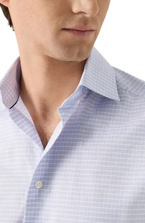 Eton Slim Fit Check Fine Cotton Twill Dress Shirt - Medium Purple