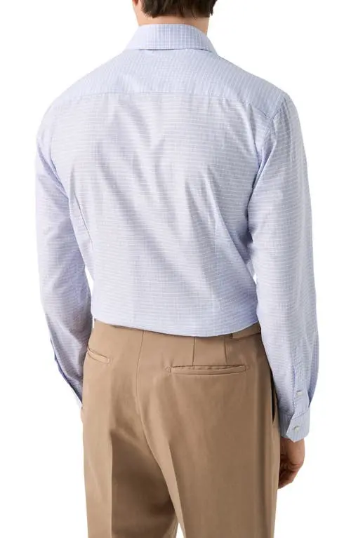 Eton Slim Fit Check Fine Cotton Twill Dress Shirt - Medium Purple