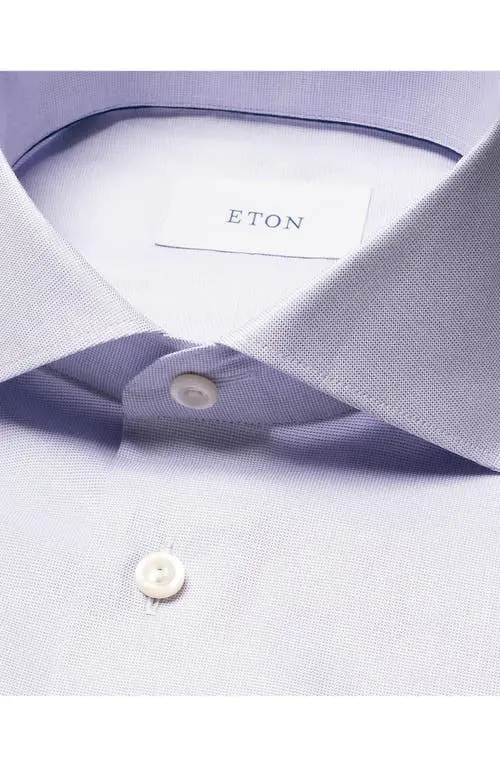Eton Contemporary Fit Microcheck Cotton Dobby Dress Shirt - Light Purple
