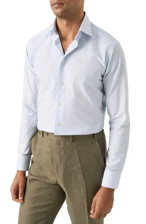 Eton Slim Fit Check Cotton Twill Dress Shirt