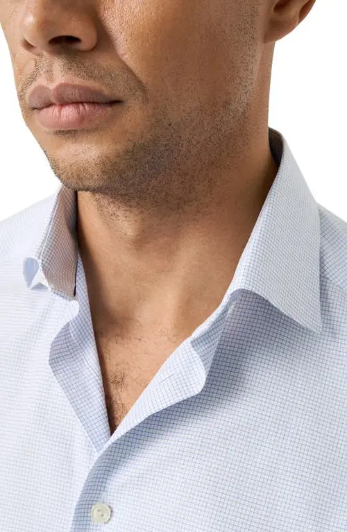 Eton Slim Fit Check Cotton Twill Dress Shirt
