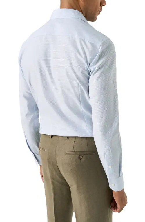 Eton Slim Fit Check Cotton Twill Dress Shirt