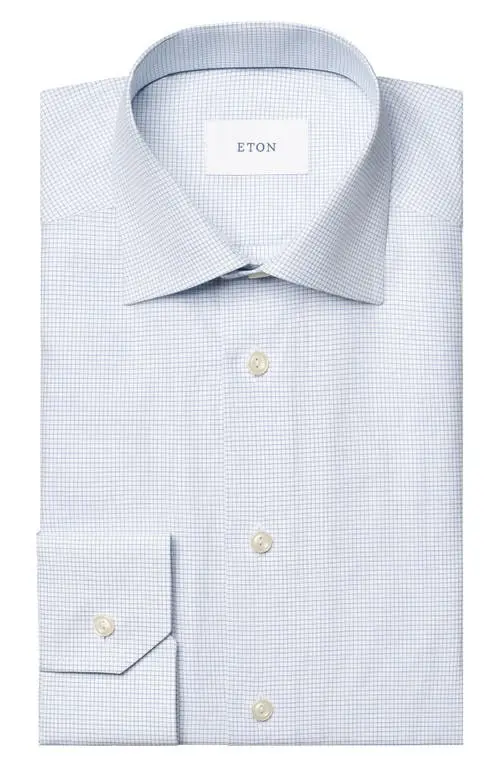 Eton Slim Fit Check Cotton Twill Dress Shirt