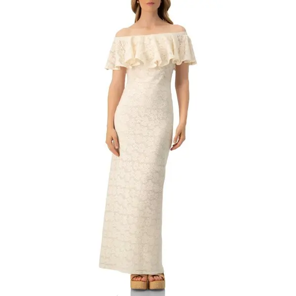 IVONNE Lace Bardot Neckline Dress