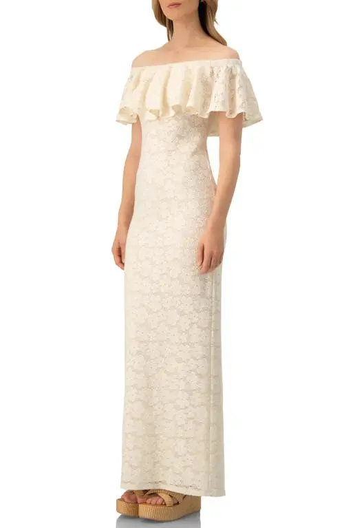 IVONNE Lace Bardot Neckline Dress