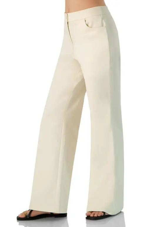 IVONNE Cotton Wide-leg Pants - Ivory