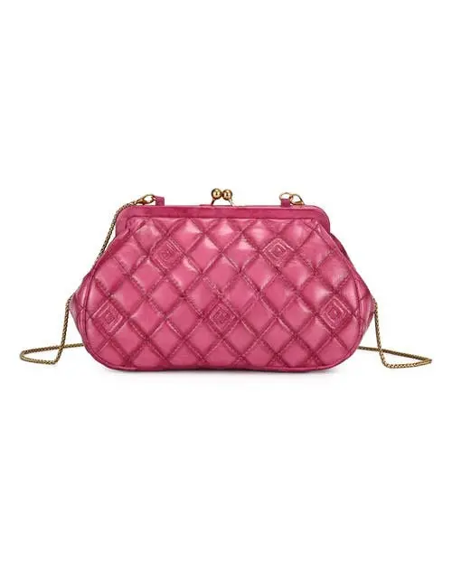 OLD TREND Petunia Small Quilted Leather Crossbody - Fuchsia