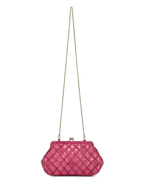 OLD TREND Petunia Small Quilted Leather Crossbody - Fuchsia