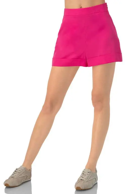 IVONNE Tailored Shorts With Wide Hem - Fuchsia
