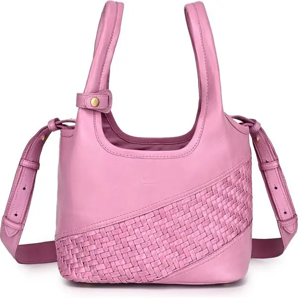 OLD TREND Lily Small Handwoven Everyday Leather Tote - Pink