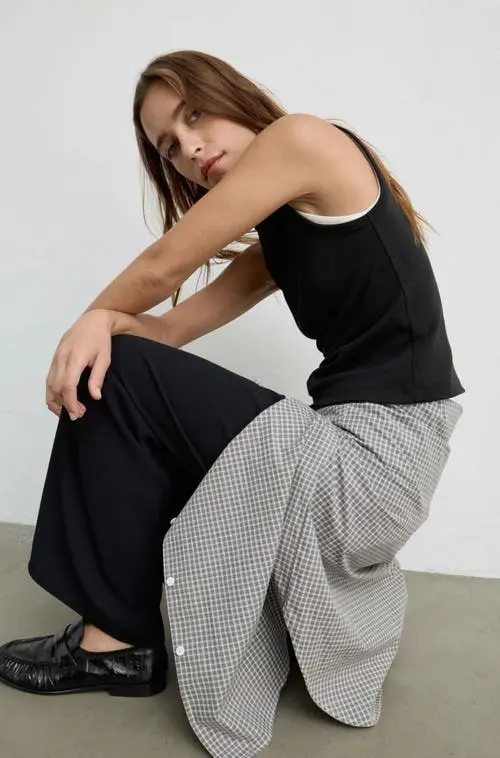 Almina Concept Classic Round Neck Tank - Black