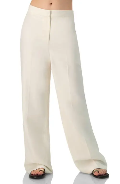 IVONNE Linen Straight-leg Pants - Ivory