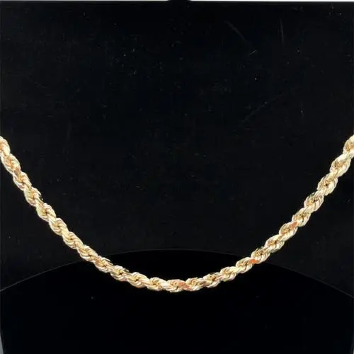 ANCONA JEWELRY Diamond Cut Rope Chain Necklace - Yellow