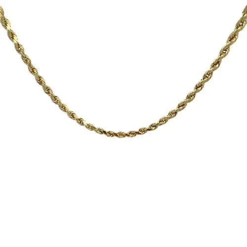 ANCONA JEWELRY Diamond Cut Rope Chain Necklace - Yellow