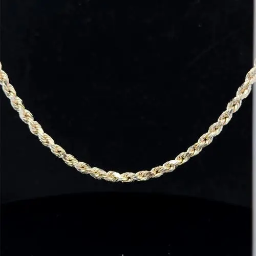 ANCONA JEWELRY Diamond Cut Rope Chain Necklace