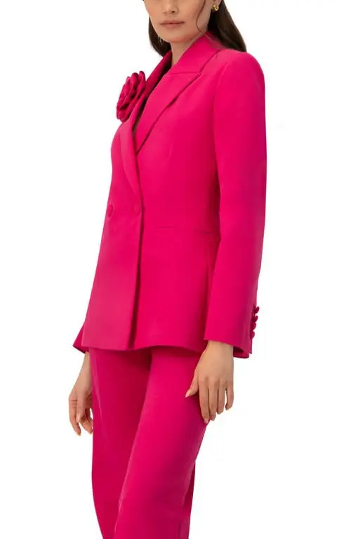 IVONNE Double-breasted Blazer With Floral Detail