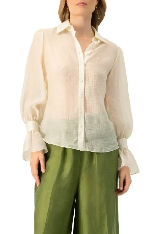 IVONNE See-through Long Sleeve Shirt With Cuffs
