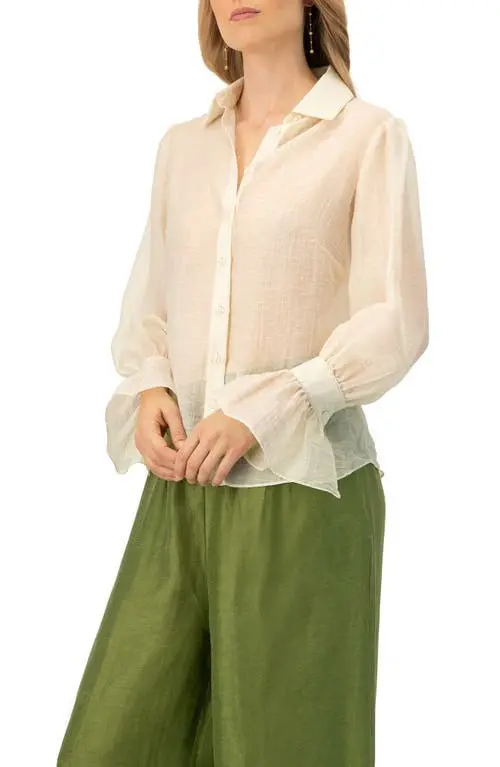 IVONNE See-through Long Sleeve Shirt With Cuffs