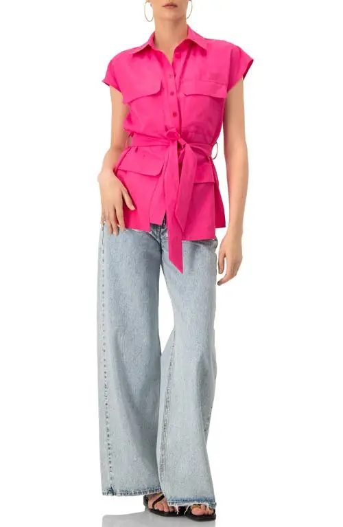 IVONNE Cargo Shirt/vest With Tie Detail