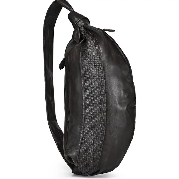 OLD TREND Lily Oversized Handwoven Convertible Leather Sling Bag - Grey