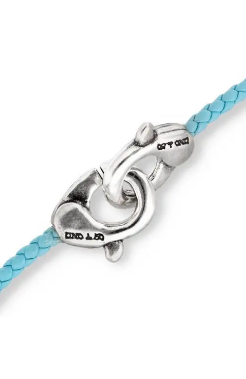 UNODE50 Leather Bracelet With Sterling-plated Carabiner Detail