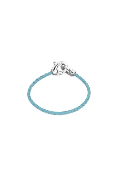 UNODE50 Leather Bracelet With Sterling-plated Carabiner Detail