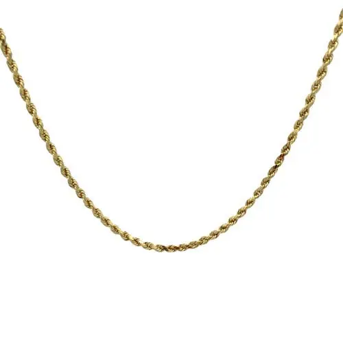 ANCONA JEWELRY 14k Gold Diamond Cut Rope Chain Necklace - Yellow
