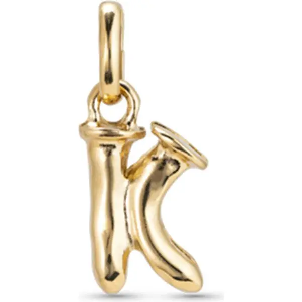 UNODE50 18k Gold-plated Letter K Charm - Metallic Gold