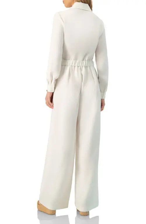 IVONNE Long Sleeve Collared Jumpsuit