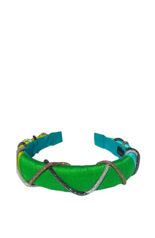 SIMITRI Braided Crystal Headband - Key Lime