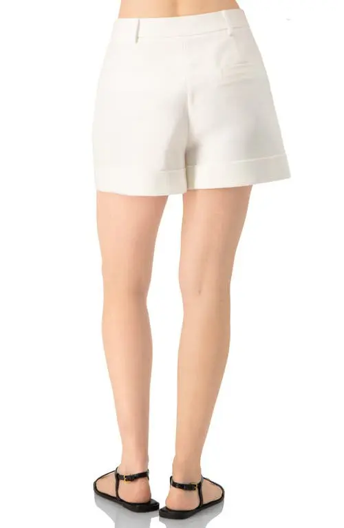 IVONNE Tailored Cotton Shorts - Ivory