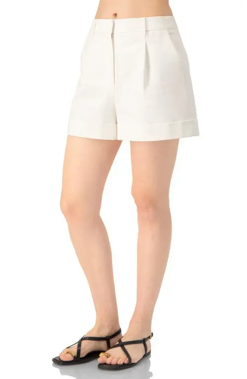 IVONNE Tailored Cotton Shorts - Ivory