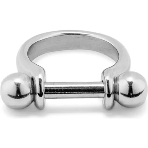 UNODE50 Sterling -plated Ring With Cylindrical Charm Holder - Silver