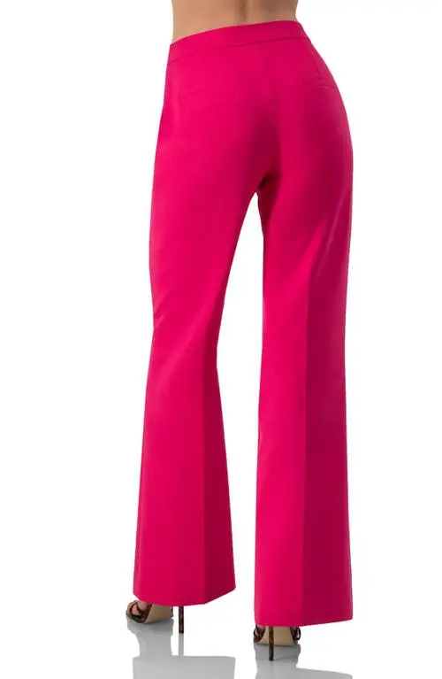 IVONNE Flared Semi-bell Bottom Trousers - Fuchsia