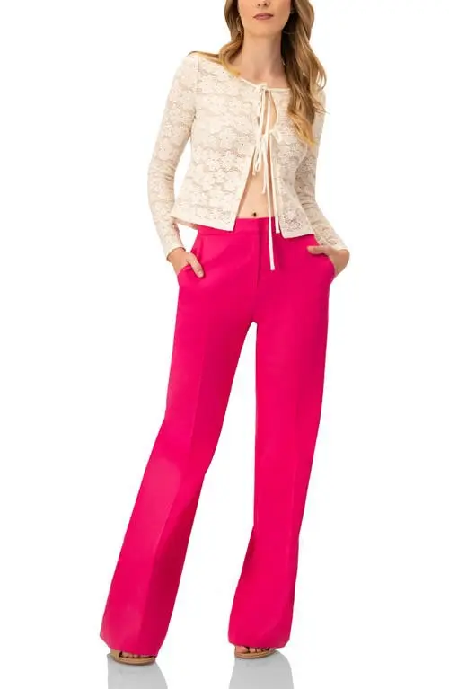 IVONNE Flared Semi-bell Bottom Trousers - Fuchsia