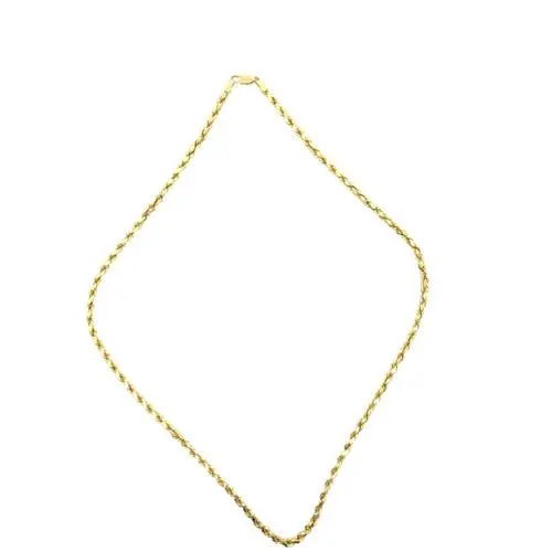 ANCONA JEWELRY 14k Gold Diamond Cut Rope Chain Necklace