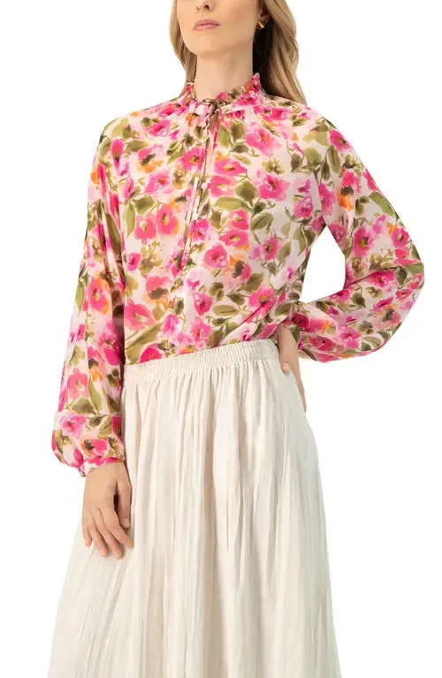 IVONNE Floral High Neck Blouse