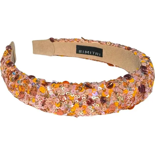 SIMITRI Sequin Embroidered Headband - Bellini