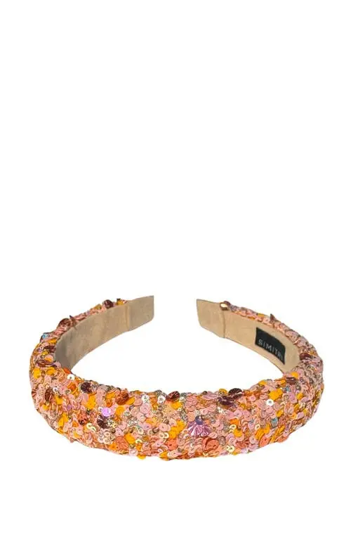 SIMITRI Sequin Embroidered Headband - Bellini