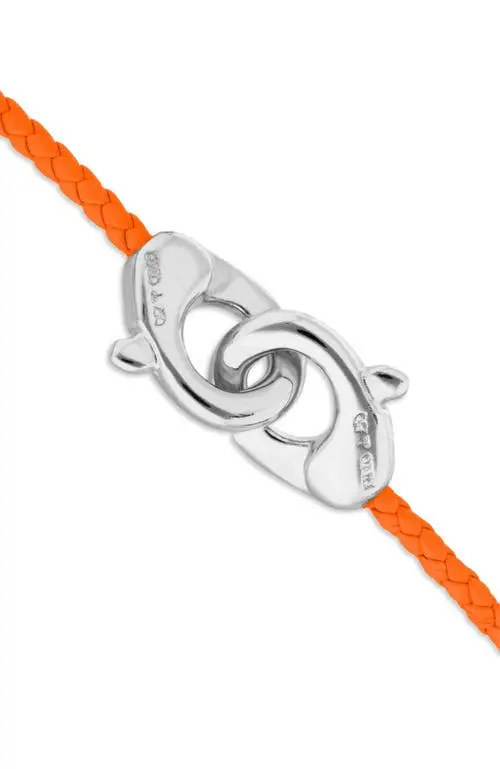 UNODE50 Sterling -plated Carabiner Leather Bracelet