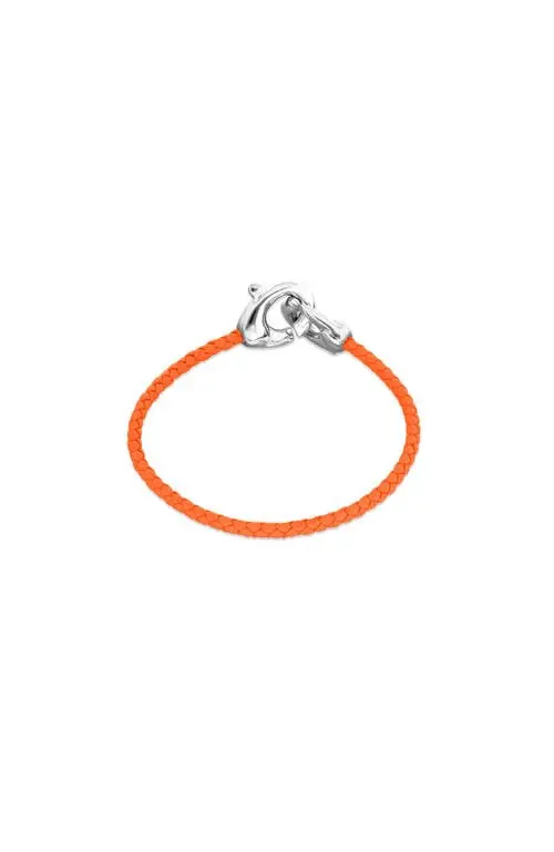 UNODE50 Sterling -plated Carabiner Leather Bracelet