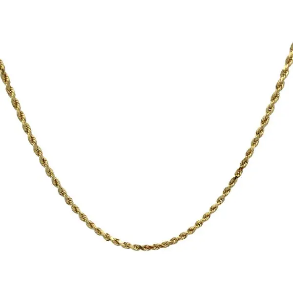 ANCONA JEWELRY 14k Gold Diamond Cut Rope Chain Necklace - Yellow