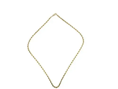 ANCONA JEWELRY 14k Gold Diamond Cut Rope Chain Necklace
