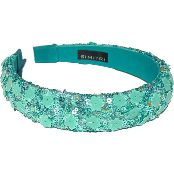 SIMITRI Sequin Hand-embroidered Headband - Firozi
